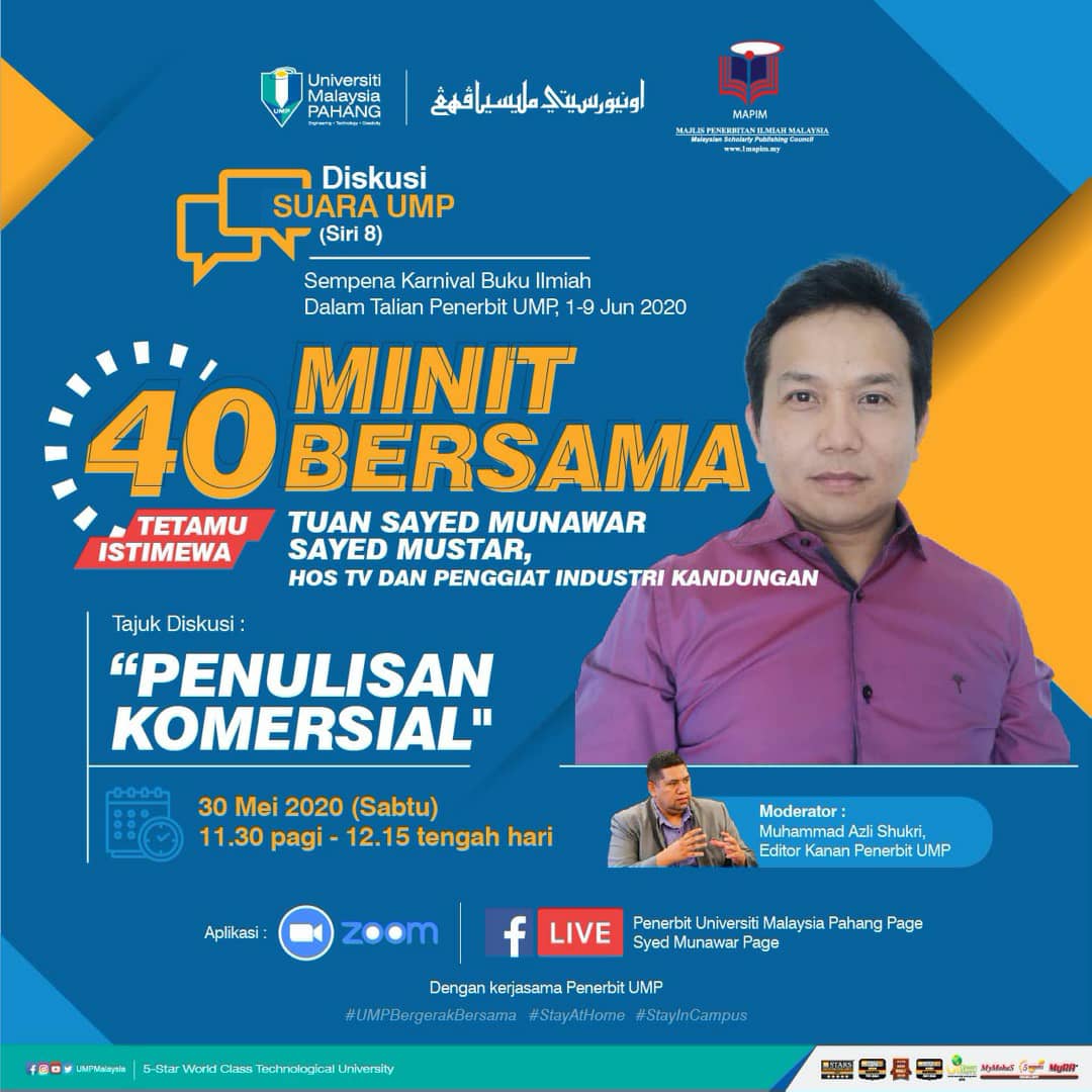 Diskusi Suara UMP - "Penulisan Komersial" bersama Tuan Sayed Munawar Sayed Mustar | Official ...